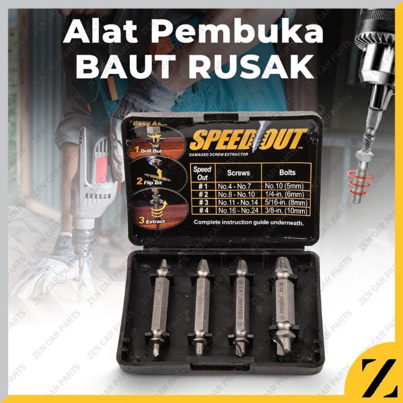 Jual Speedout Tool Damage Screw Extractor Remover Stripped Alat Buka ...