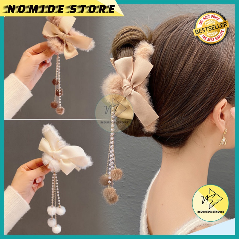 Jual Jepit Rambut Jedai Korea Perempuan Dewasa Pita Rumbai Pompom ...