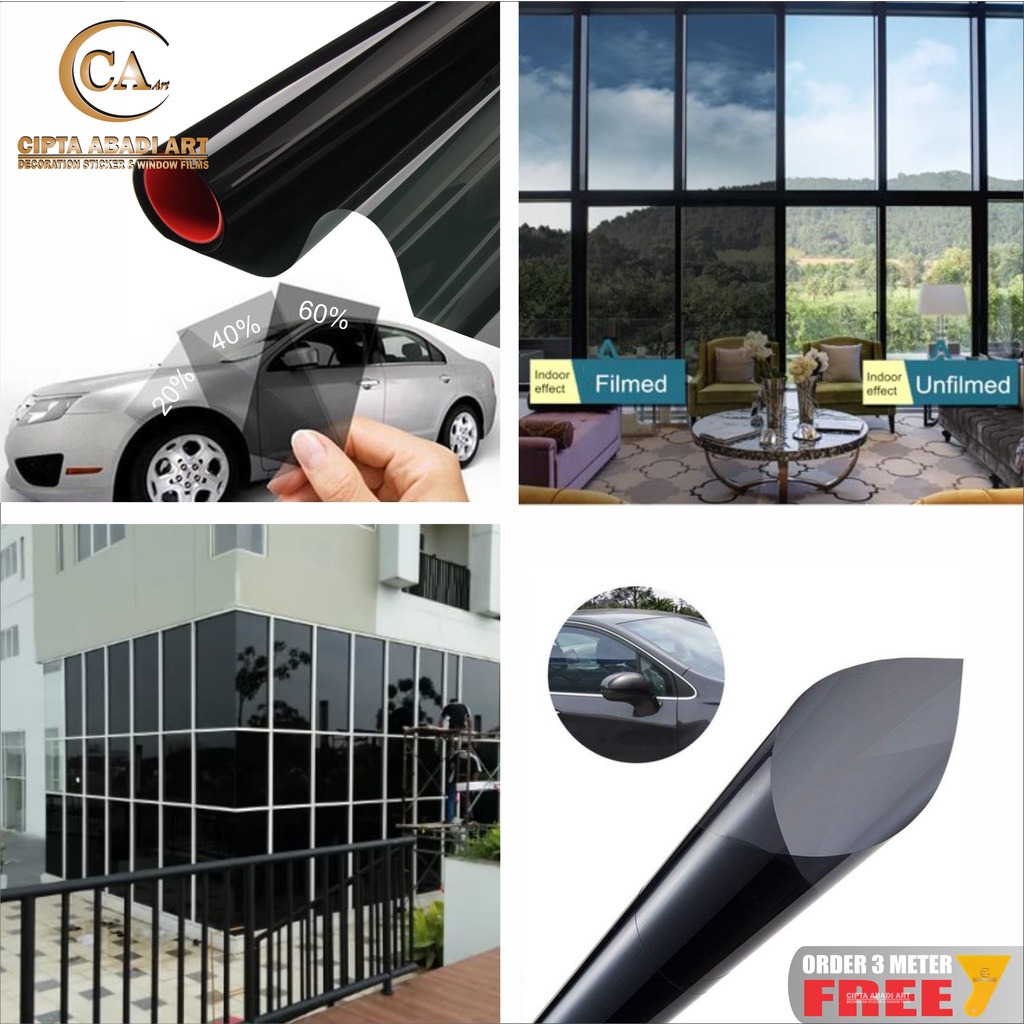 Jual Stiker Kaca Film Riben Rayben Hitam One way Kaca Film Mobil Rumah Gedung Tolak Panas Ukuran ...