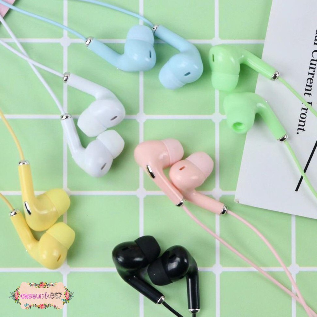 Jual HEADSET HANDSFREE Hf earphone U28 MACARON MATE COLOR HIFI EXTRA ...