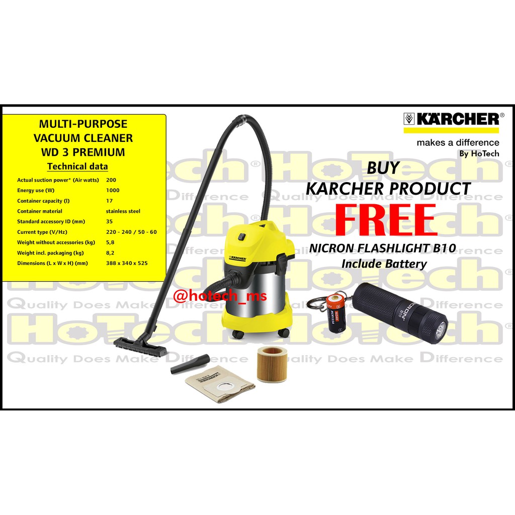Jual Karcher WET AND DRY VACUUM CLEANER WD 3 S V-17/4/20 | Mesin Penyedot Debu Karcher WD 3 ...