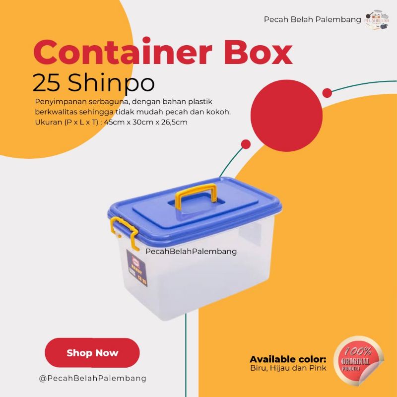 Jual Container Box CB 25liter Shinpo / Box Tempat Penyimpanan Barang ...