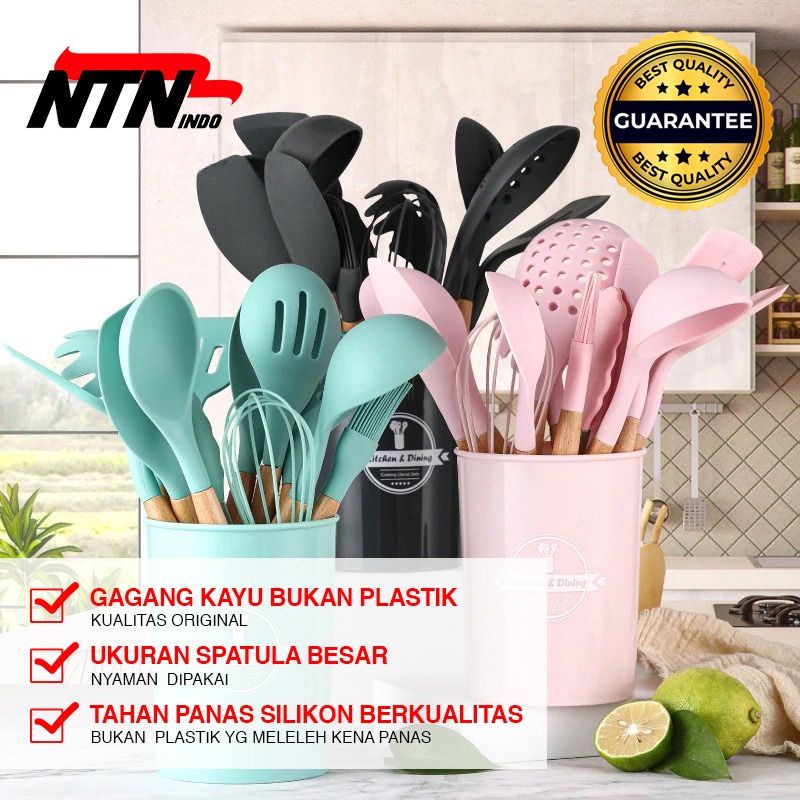 Jual Silicone Utensil Set 12pcs Peralatan Spatula Silikon Sutil Kitchen