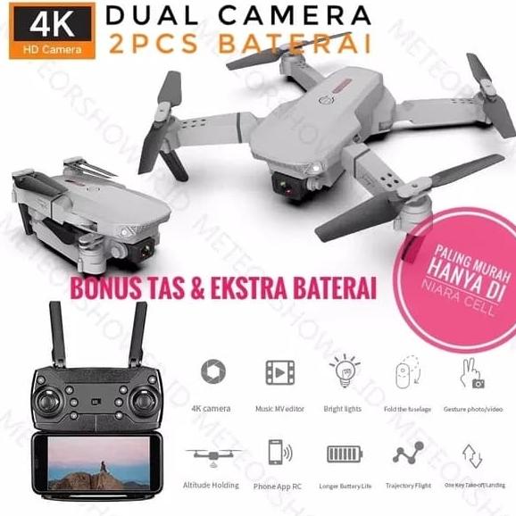 Jual drone murah dual kamera 4k E88 Teng 1 optical flow sensor altitud hold | Shopee Indonesia
