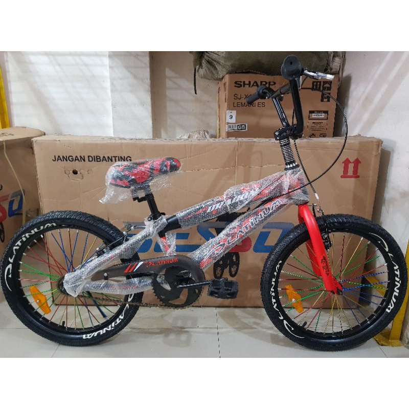 Jual Sepeda BMX 20 inch PLATINUM DRAGON ( BAN JUMBO ) ( Warna Merah ...