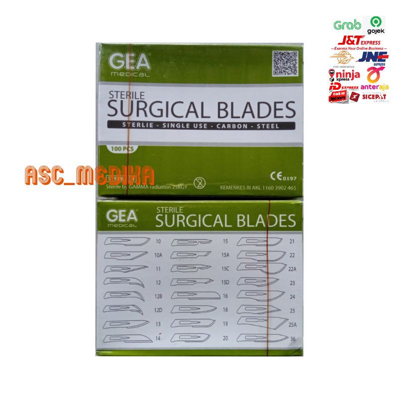 Jual Surgical Blade No. 11/10/15/ Pisau Bedah Operasi / Mes pisau Bedah ...