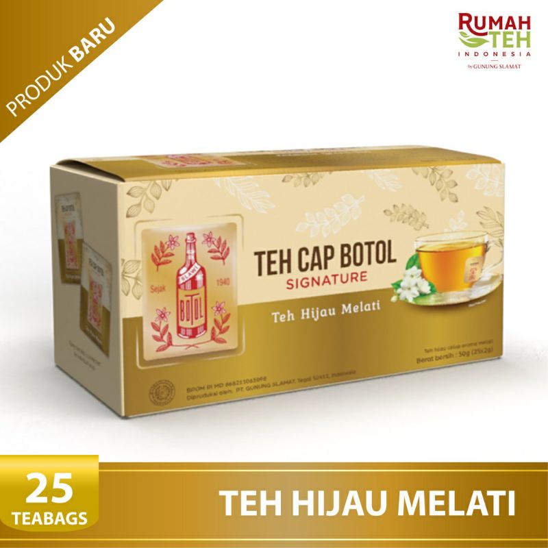 Jual TEH CAP BOTOL Signature/ Teh Hijau Melati 25's | Shopee Indonesia