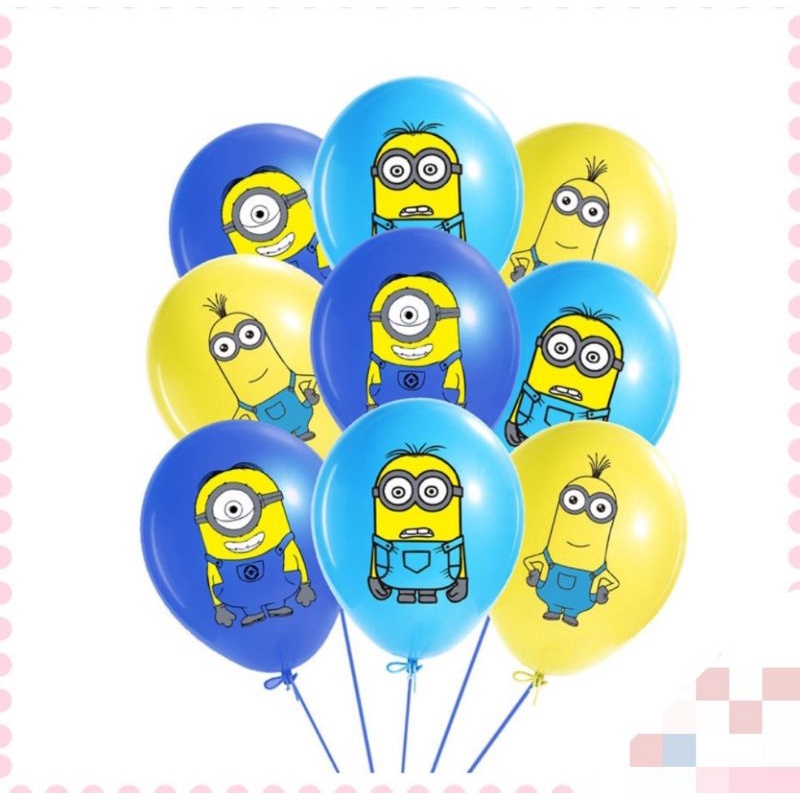 Jual balon Minions latex topper minions kertas banner | Shopee Indonesia