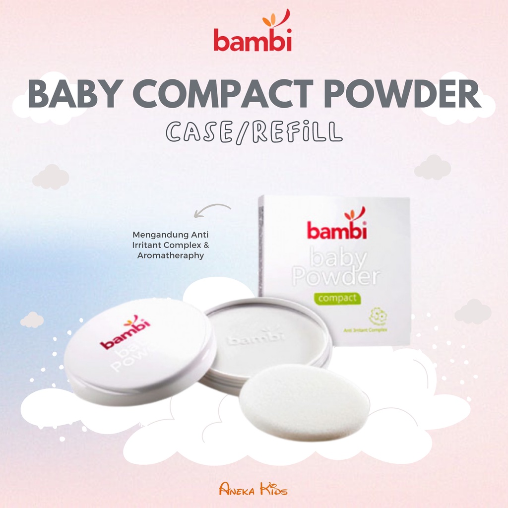 Jual Bedak Bayi Bambi Baby Compact Powder 40gr Case/refill | Shopee ...