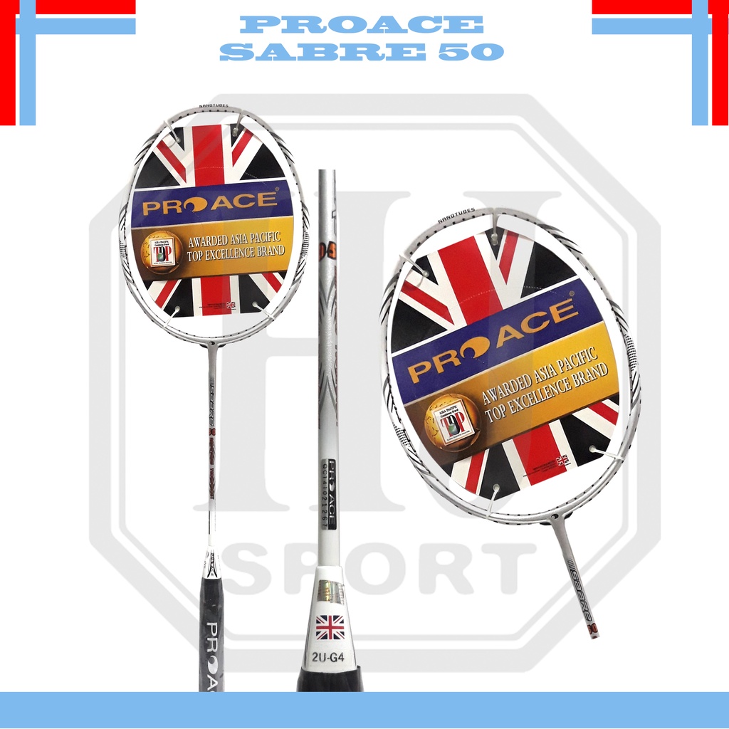 Jual Raket Badminton Original Pro Ace Sabre 50 Bonus Komplit | Shopee ...
