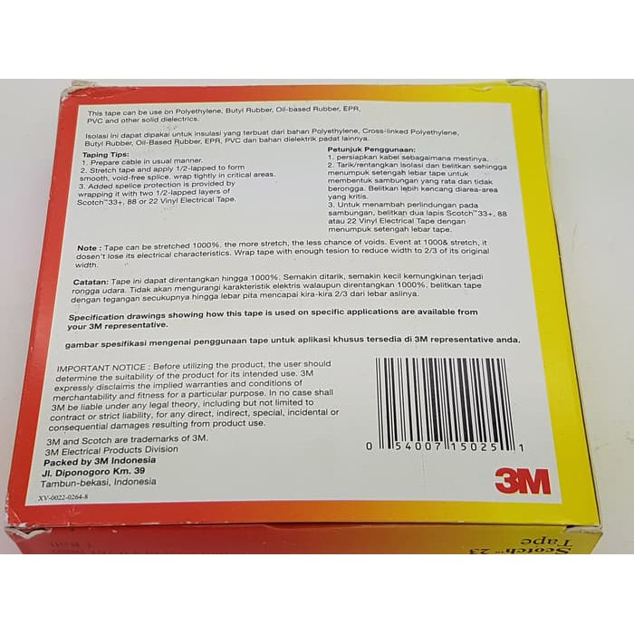 Jual Isolasi 3M Scotch 23 / Rubber Tape 3M Scotch 23 / 3M Scotch 23 ...