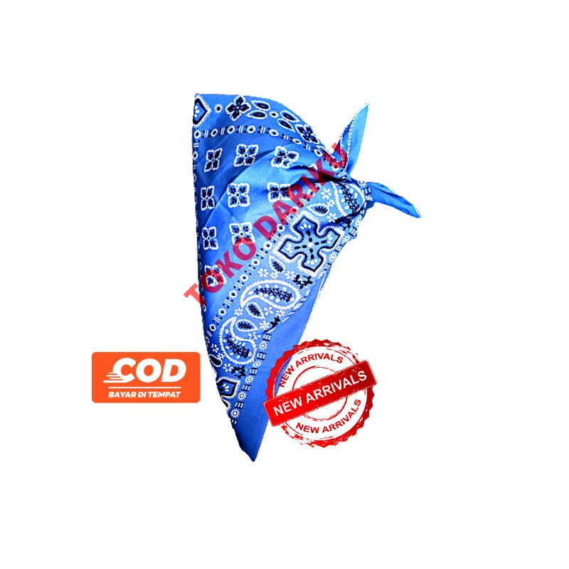 Jual Slayer Biru Muda Motif Batik /Kain segi empat Batik / Bandana ...