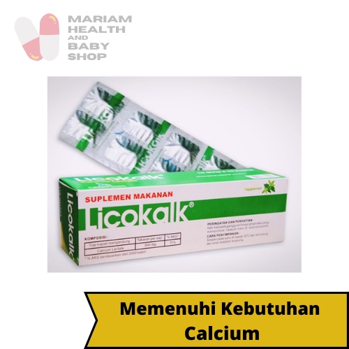 Jual LICOKALK 500 MG BOX ISI 100 KAPLET | Vitamin Tulang / Kalsium ...