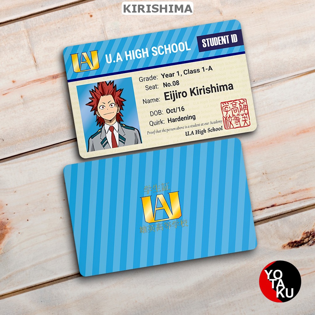 Jual Kartu ID Card Anime My Hero Academia Class 1A Bisa Custom Nama ...