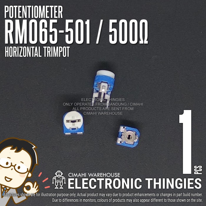 Jual 501 500 OHM TRIMPOT VARIABLE RESISTOR HORIZONTAL TRIMMER RM-065 ...