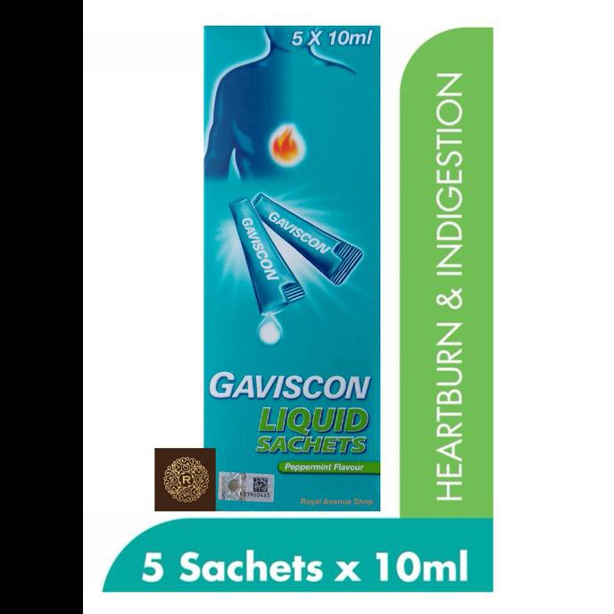 Jual Gaviscon Liquid Sachets Peppermint Flavour 5 x 10ml Sachet Obat ...