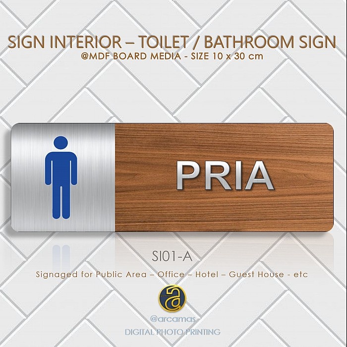 Jual Produk Terbaru Papan Rambu Petunjuk Toilet Sign Kayu Gambar Tanda ...