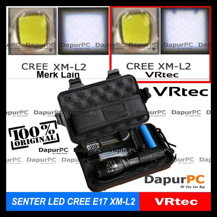 Jual Paket Senter LED Tactical CREE XM-L2 8000 Lumens Baterai +Charger ...