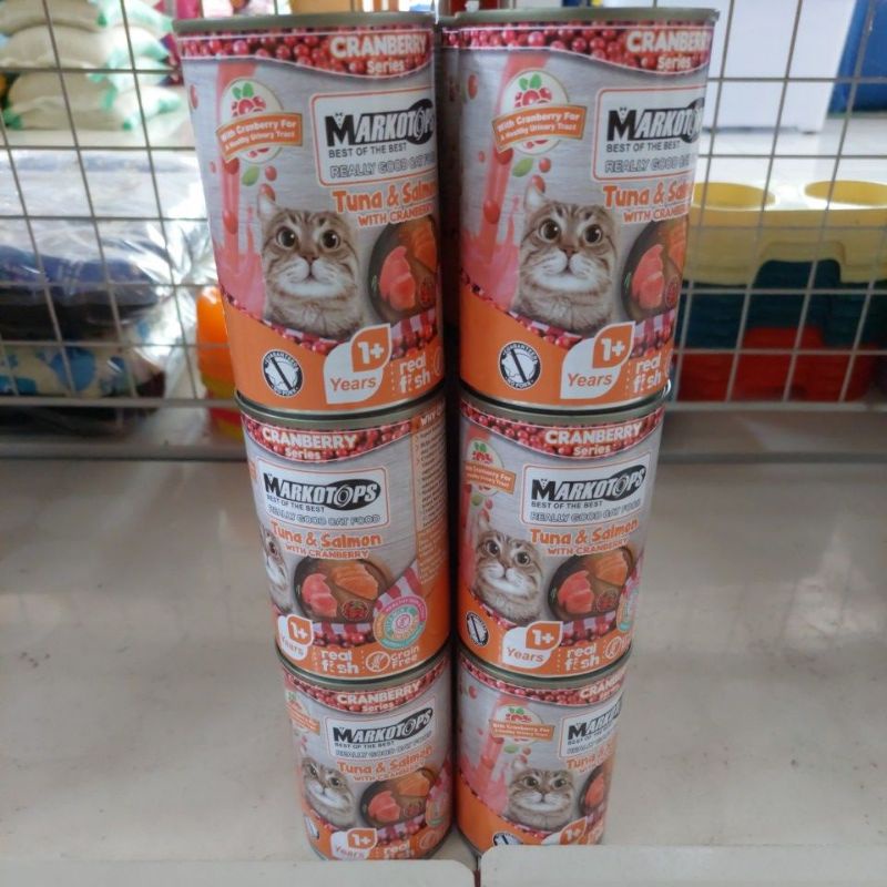 Jual Pakan Basah Kucing Markotops Cranberry Series Kaleng 400 gram ...