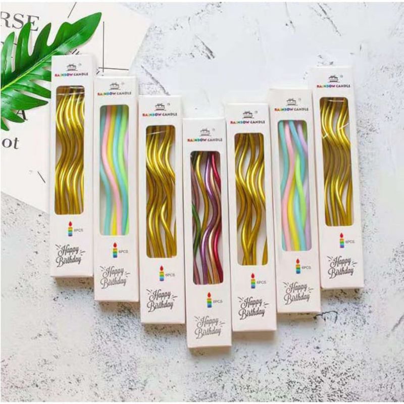Jual Lilin Ulir Panjang Thread Long Spiral Candle Warna Metallic GOLD ...