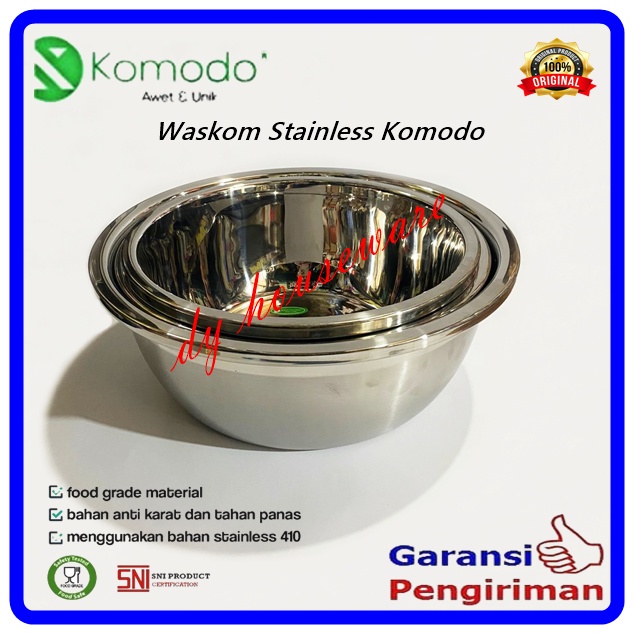 Jual Waskom Stainless Steel Tebal 0.5 Mm Baskom Stainles 36-32-30 Cm ...