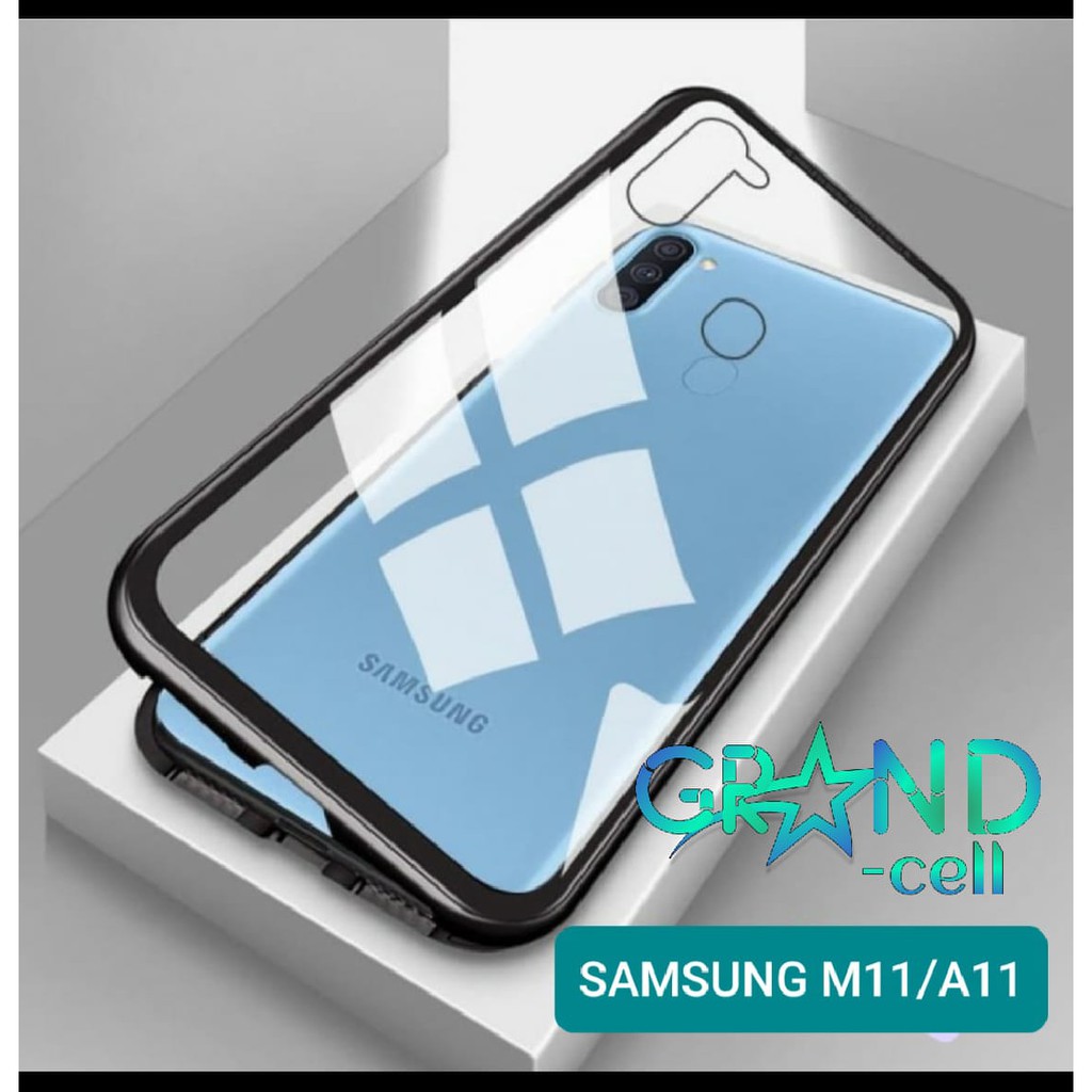 Jual CASE SAMSUNG A11 / M11 MAGNETIC BUMPER TRANSPARENT BACK GLASS ...