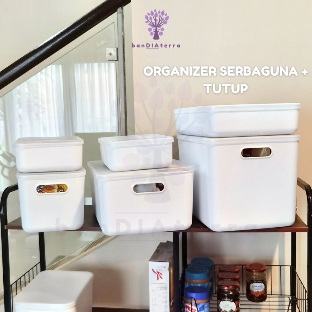 Jual Bandiaterra Kotak Organizer Serbaguna + Tutup/White Organizer Box ...