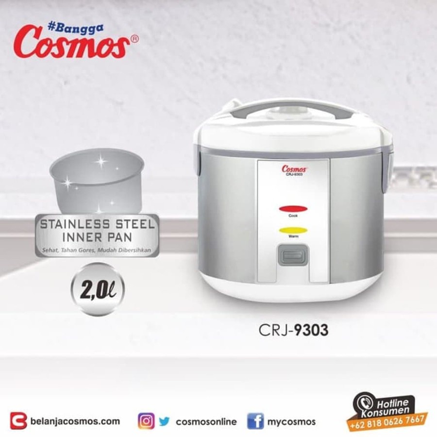Jual Cosmos Magic Com 2 Liter Stainless CRJ-9303 Rice Com CRJ9303 ...