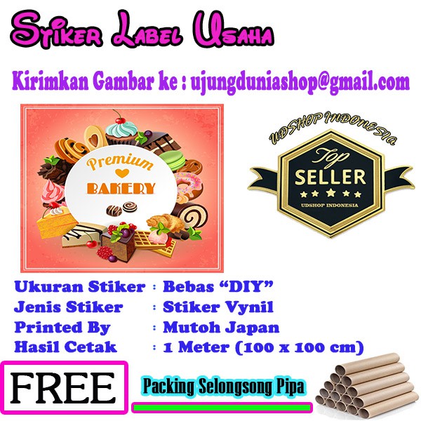 Jual UDSHOP Stiker Label Usaha Design Custom Suka-suka Proses Cepat DIY ...