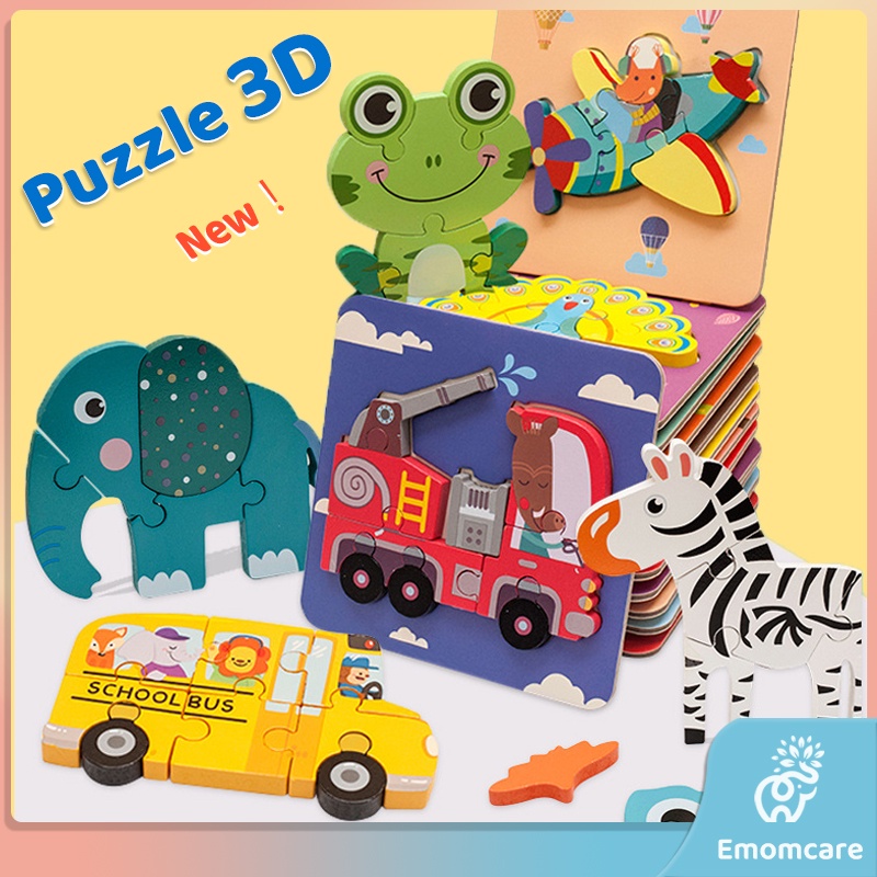 Jual PUZZLE Hewan Lucu Puzzle Bayi Anak 15 cm Puzzle kayu 3d Timbul ...