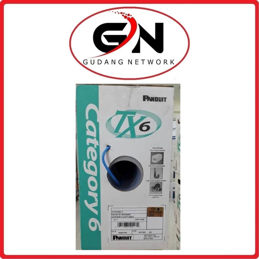 Jual kabel UTP PANDUIT CAT 6 tipe PUC6C04BU-C TX6 / PANDUIT CAT 6 TX6 | Shopee Indonesia