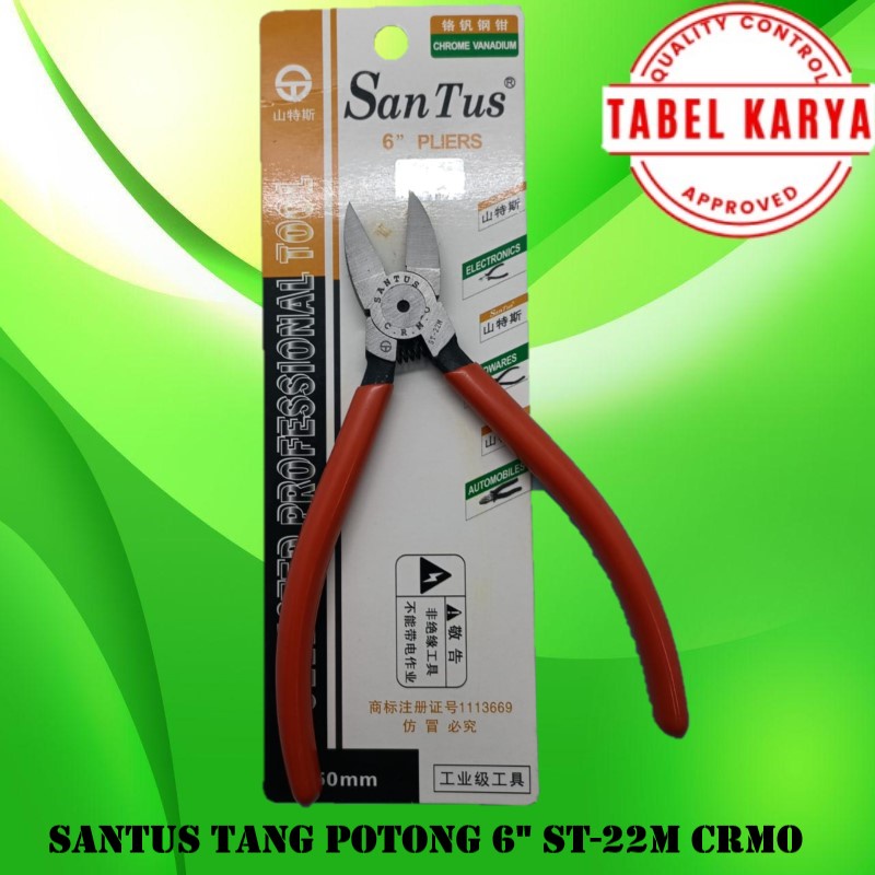 Jual TANG POTONG 6 INCH SANTUS ST-22M CRMO | Shopee Indonesia