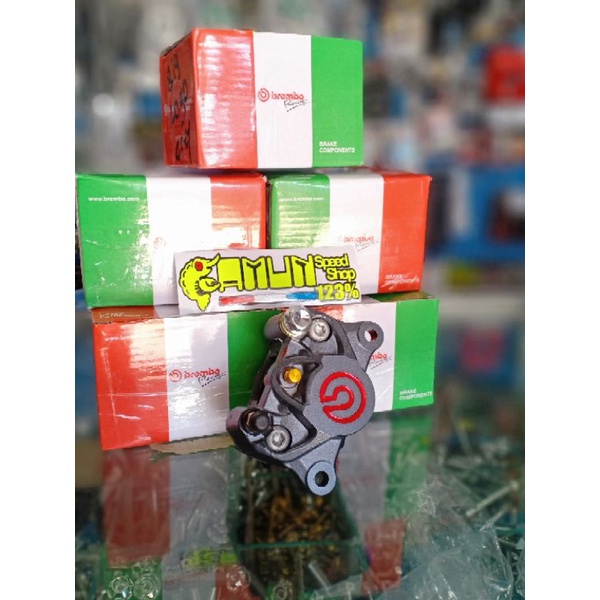 Jual kaliper brembo 2p grey big logo red kaliper brembo 2 piston grey thailand | Shopee Indonesia