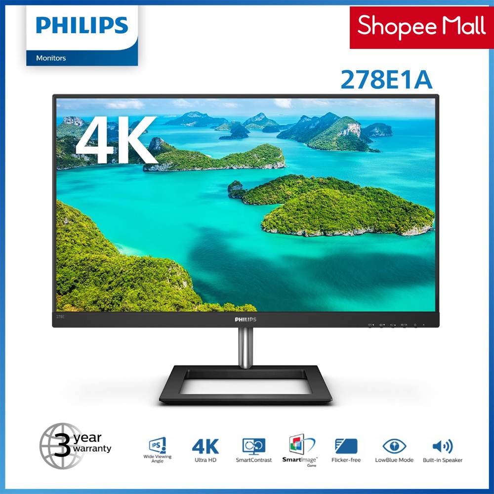 Jual Philips Monitor 278E1A 27" 4K ULTRA HD LCD Monitor | Shopee Indonesia