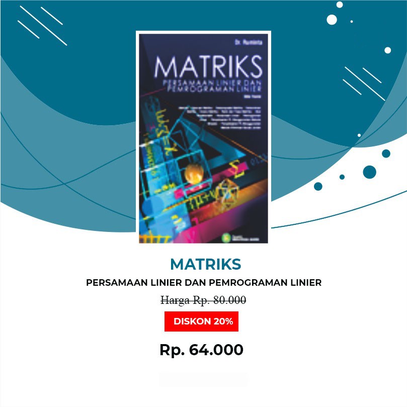 Jual BUKU MATRIKS PERSAMAAN LINIER DAN PEMROGRAMAN LINIER | Shopee ...