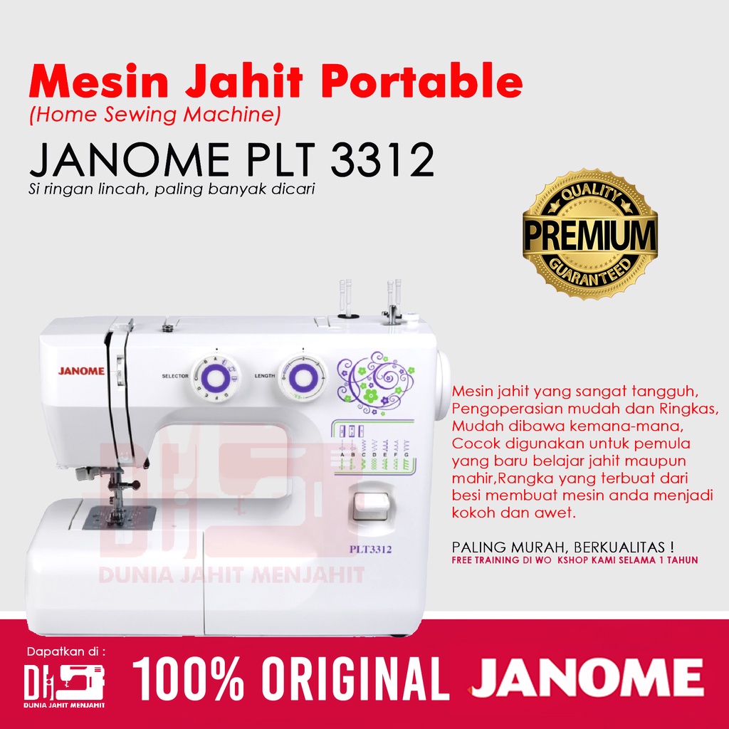 Jual Mesin jahit Portable Janome PLT 3312 / PLT3312 | Shopee Indonesia