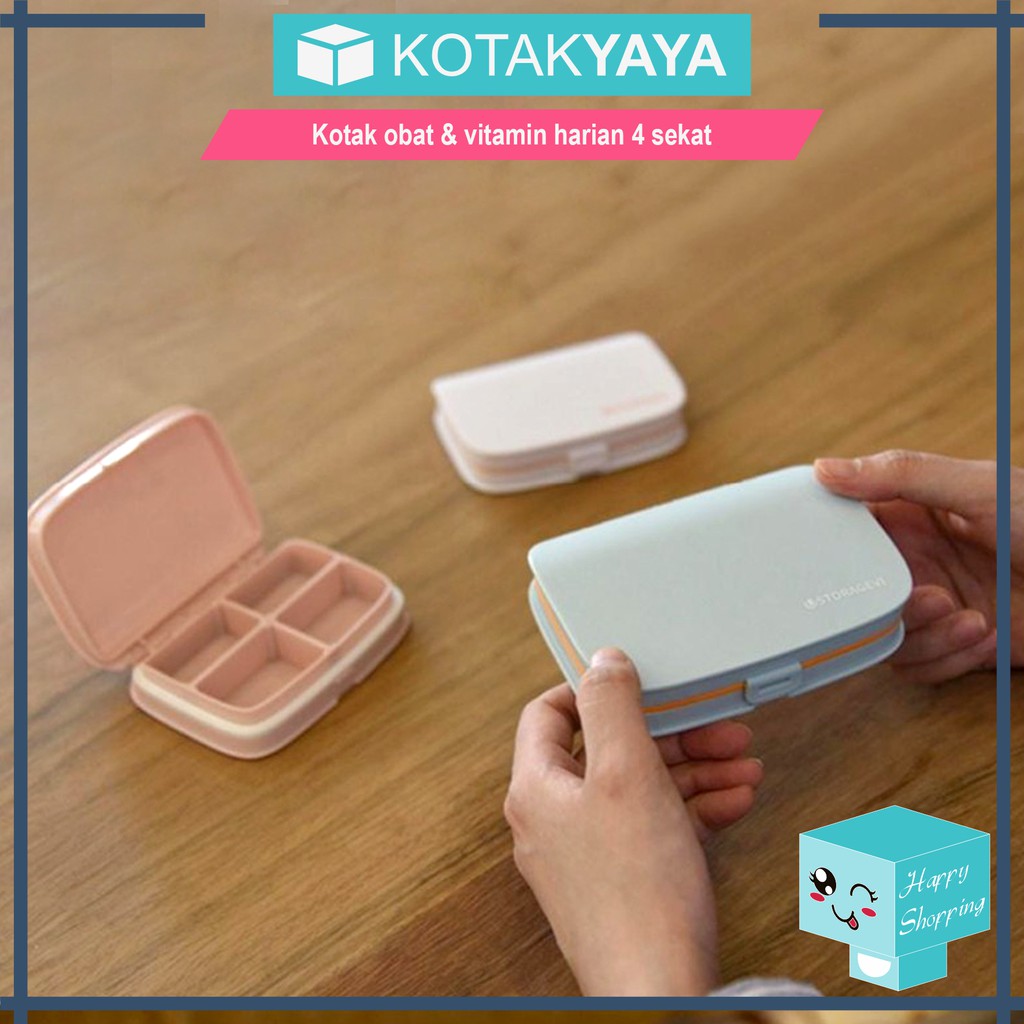 Jual Kotak obat Vitamin harian / daily medicine box 4 sekat | Shopee ...