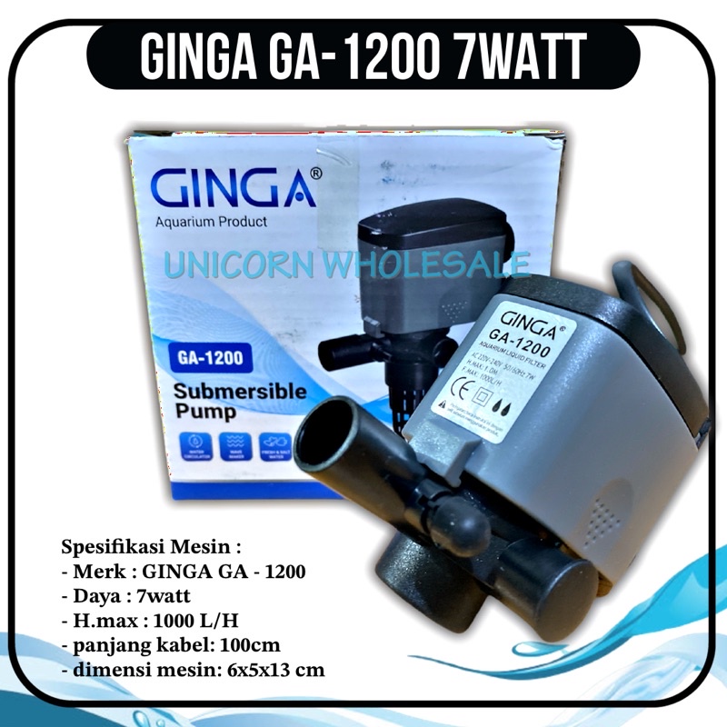 Jual GINGA GA 1200 MESIN POMA AIR CELUP AQUARIUM AQUASCAPE POWER HEAD 7WATT | Shopee Indonesia