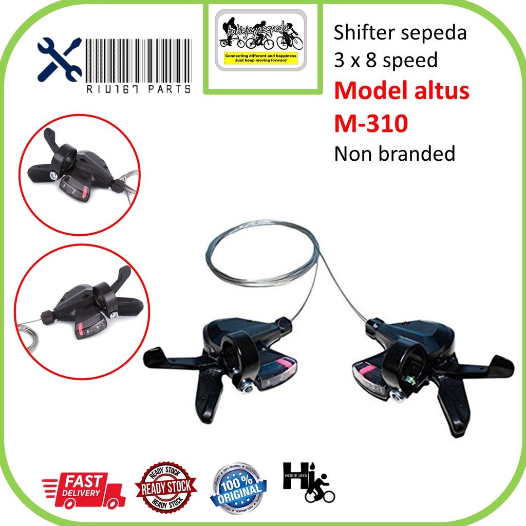 Jual Shifter operan sepeda gunung 3 x 8 speed index polos model altus m ...