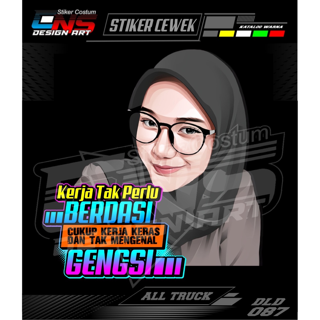 Jual Stiker Cewek Hijab Jumbo 1Meter Sticker decal mobil motor Sticker ...