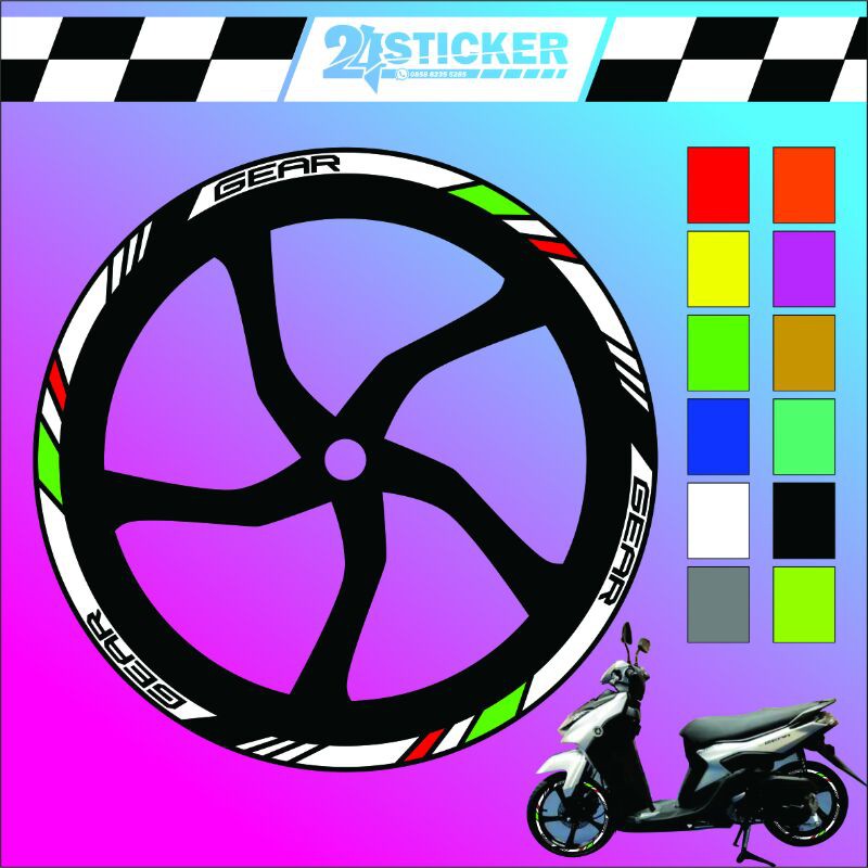 Jual Stiker Velg Gear 125 Yamaha Cutting Sticker Lis Whell Rim | Shopee ...