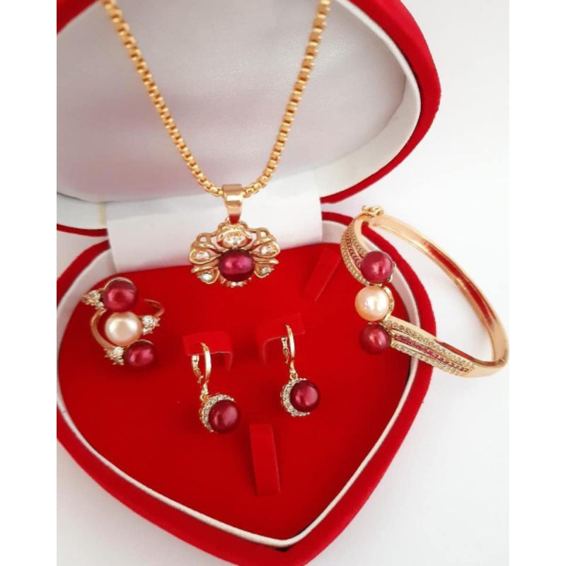 Jual FS019 PERHIASAN MUTIARA LOMBOK(rhodium lapis emas mutiara tawar ...