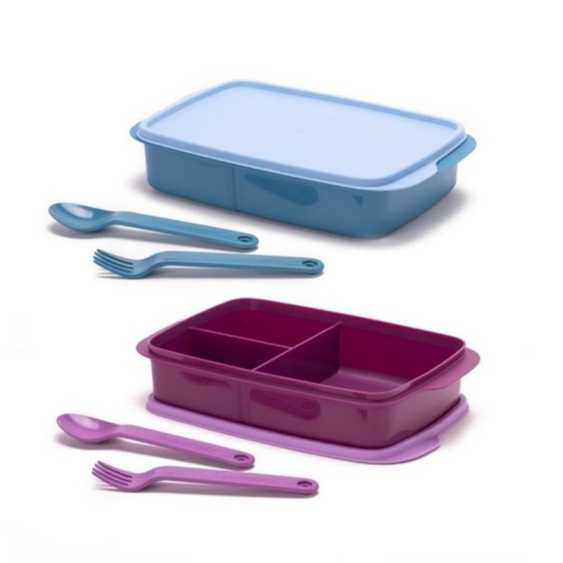 Jual Tempat makan tupperware cool teen lunch box with cutlery (1set ...
