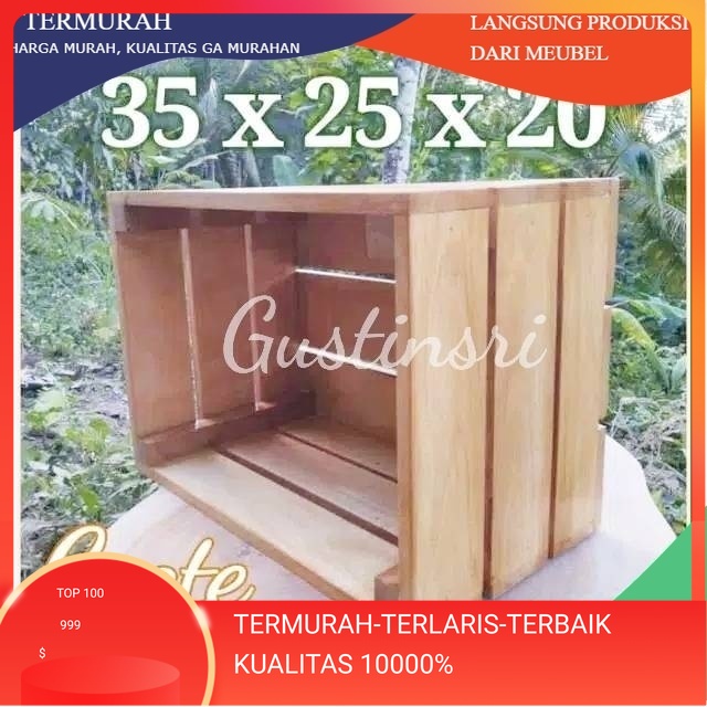 Jual WOODEN CRATE 35X25X20 WOOD BOX PETI KAYU KOTAK KAYU DEKORASI ...