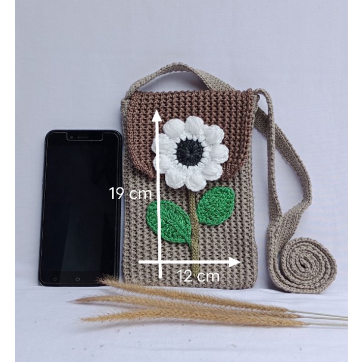Jual Tas HP Rajut Wanita / Tas Rajut Motif Bunga | Shopee Indonesia