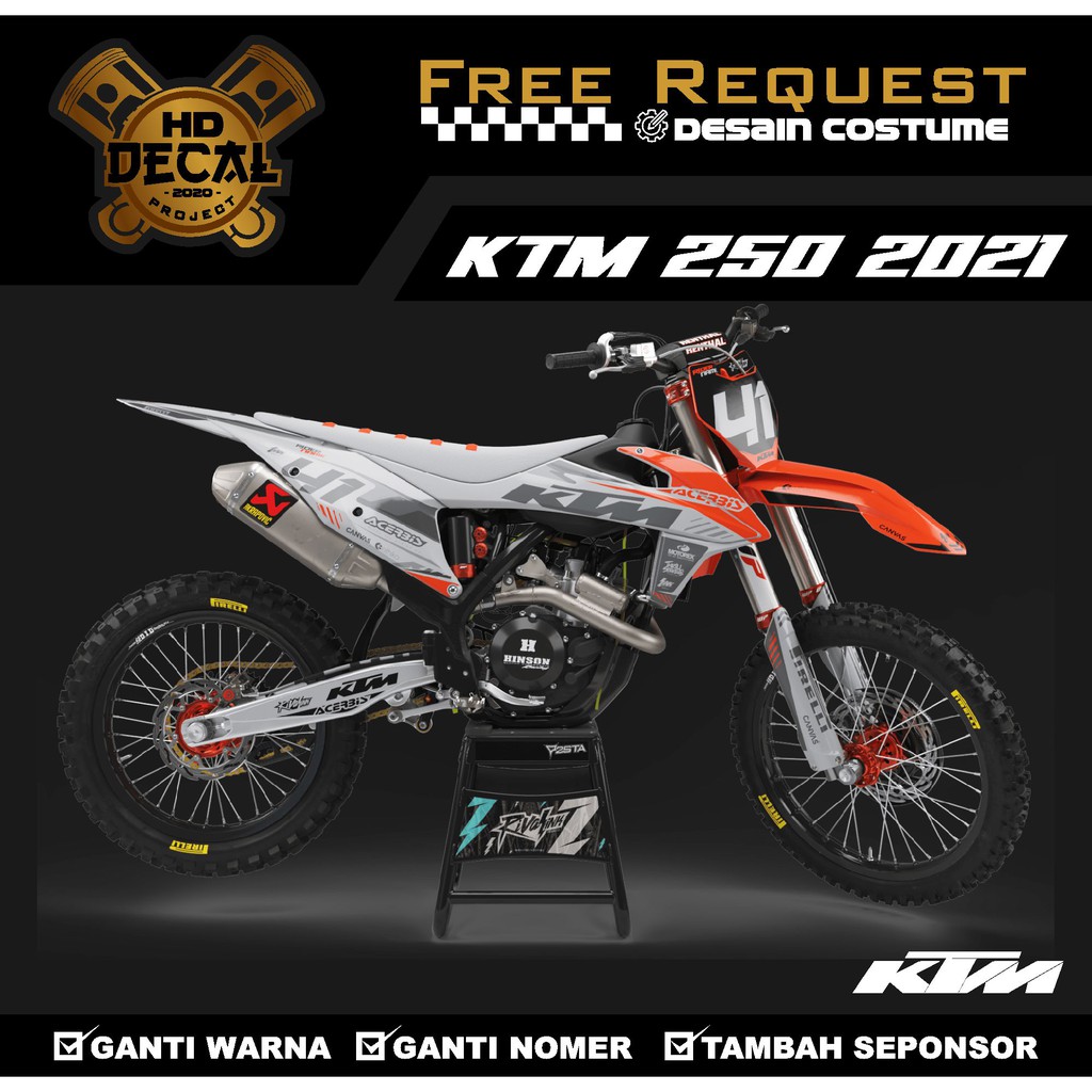 Jual DECAL KTM 250 - 450 2021 NEW DESIGN COSTUME | Shopee Indonesia