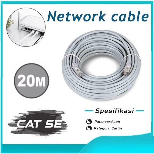 Jual Kabel LAN / UTP 20 Meter Router Modem Internet AWG 24 Patch @20M ...