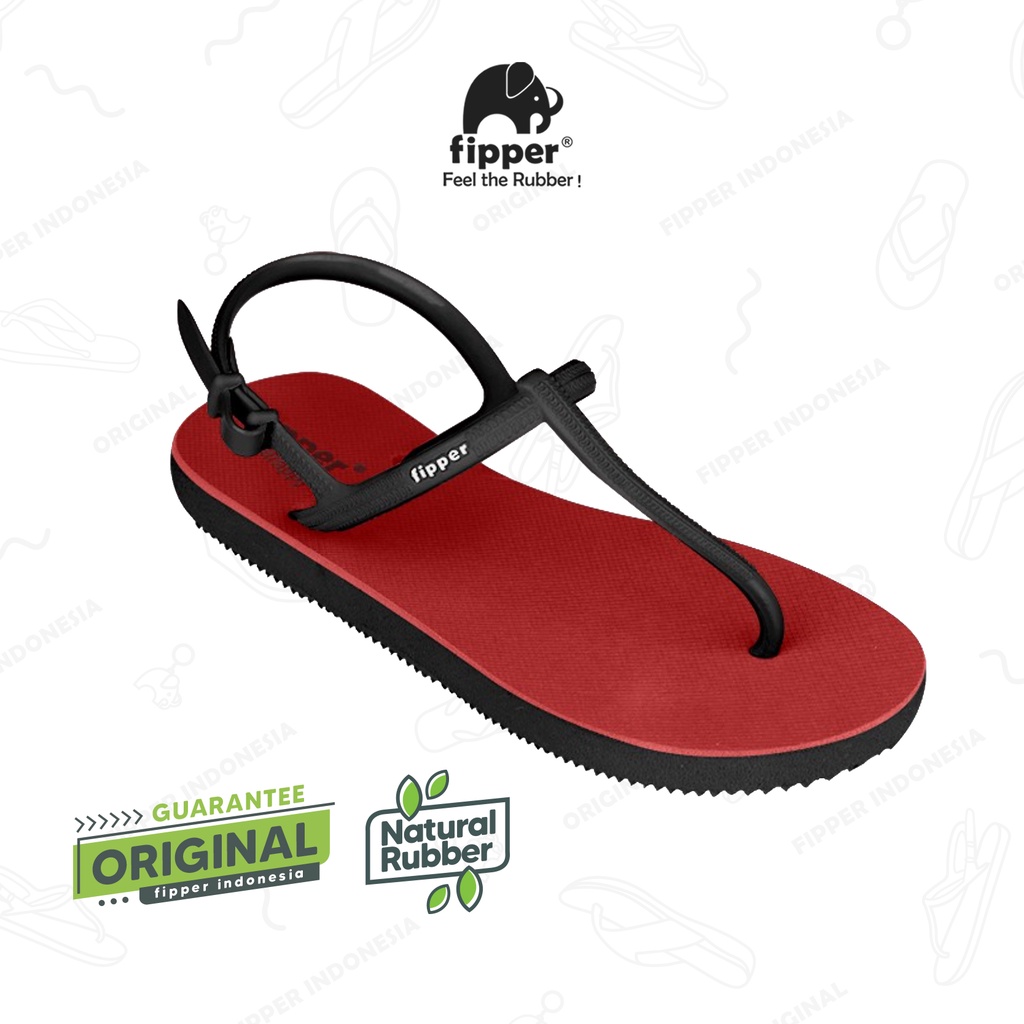 Jual Fipper Strappy Red / Black | Shopee Indonesia