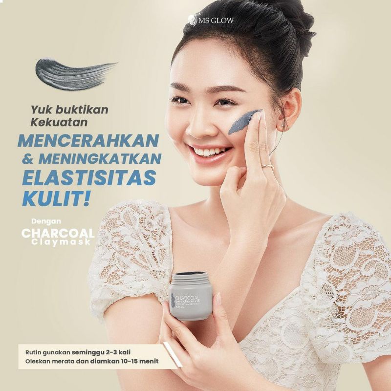 Jual MS Glow Clay Mask (Charcoal / Green Tea) | Shopee Indonesia