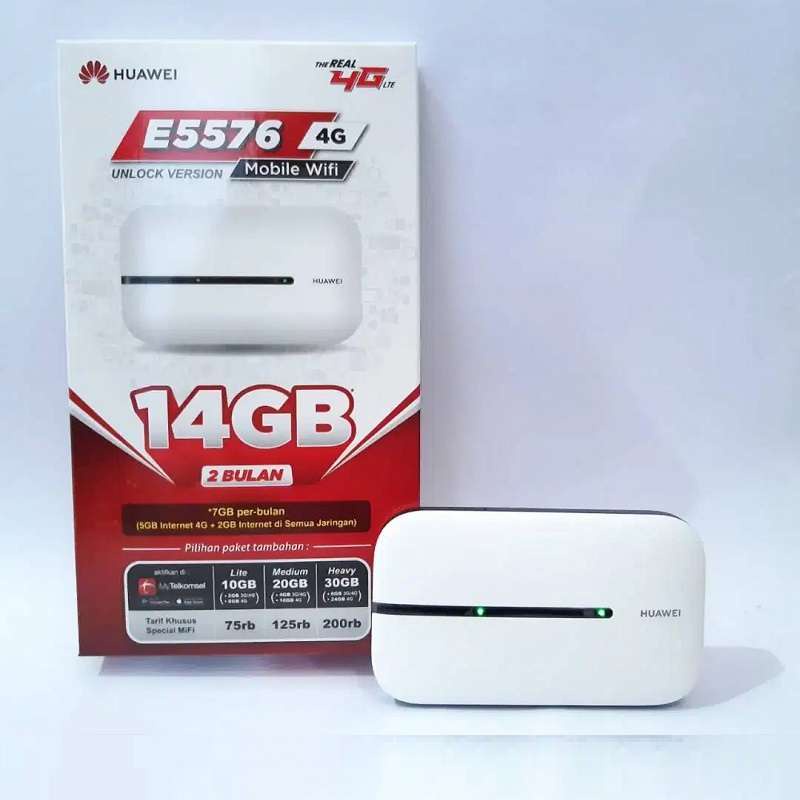 Jual MODEM MIFI 4G HUAWEI E5576 UNLOCK + TSEL 14GB | Shopee Indonesia